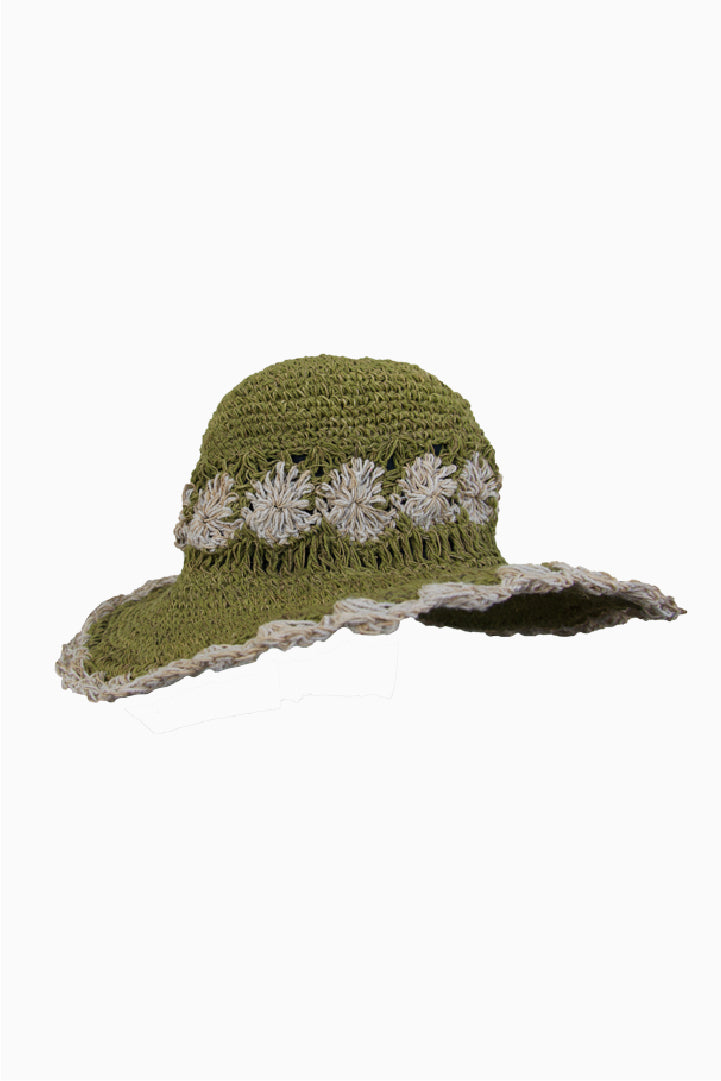 Olive Flower Crochet Sun Hat | Sunny Life – Sunny Life Hats